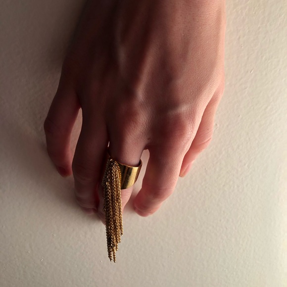 APM Monaco | Jewelry | Apm Monaco Silver Gold Plated Ring With Tassels ...